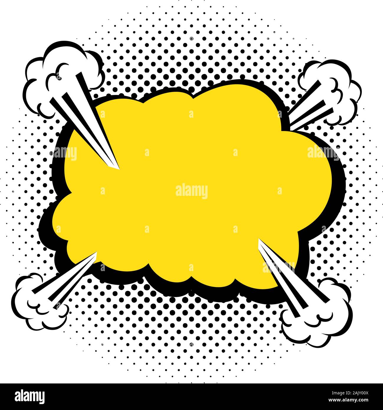cloud explosion yellow color pop art style icon Stock Vector Image ...
