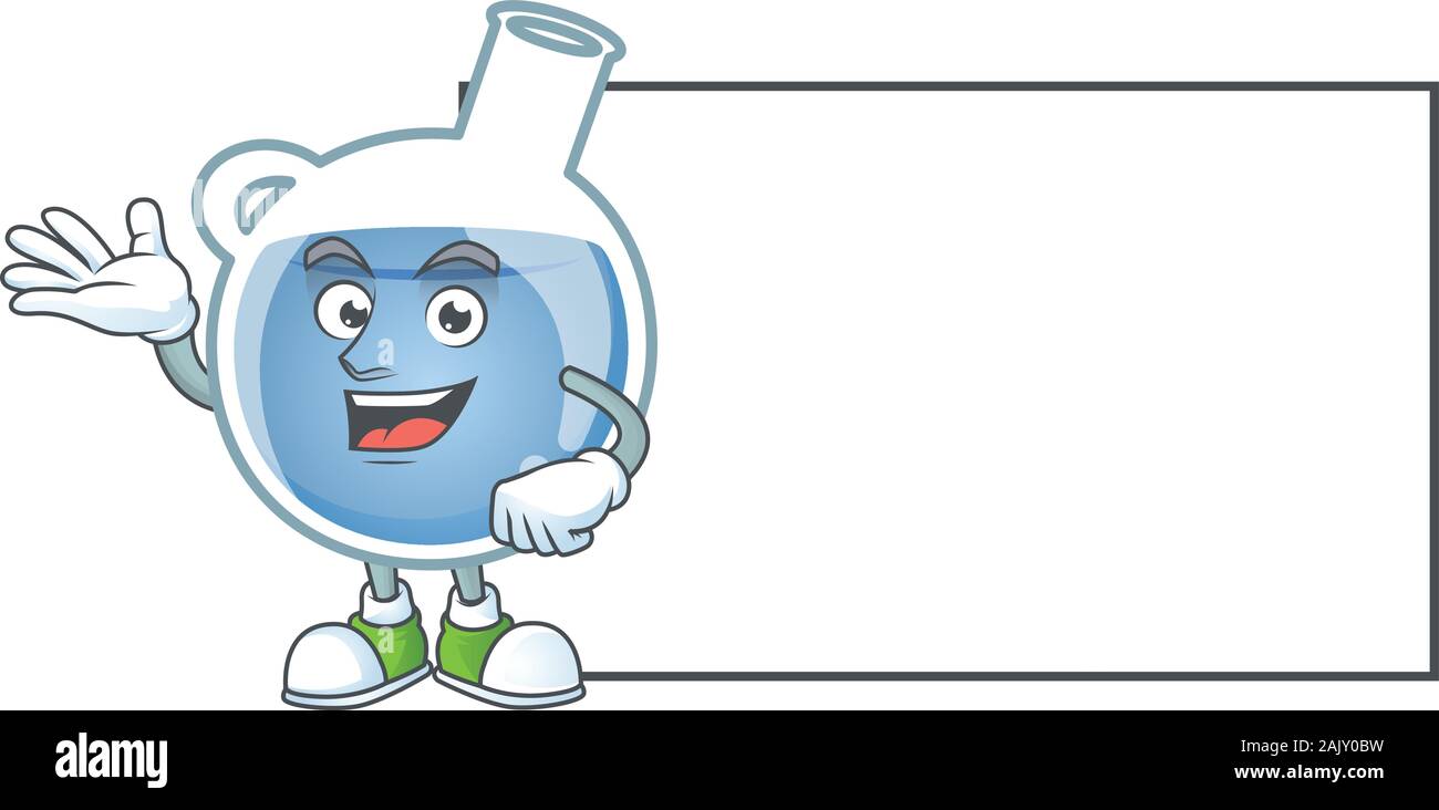Smiley blue potion with whiteboard cartoon character design Stock ...