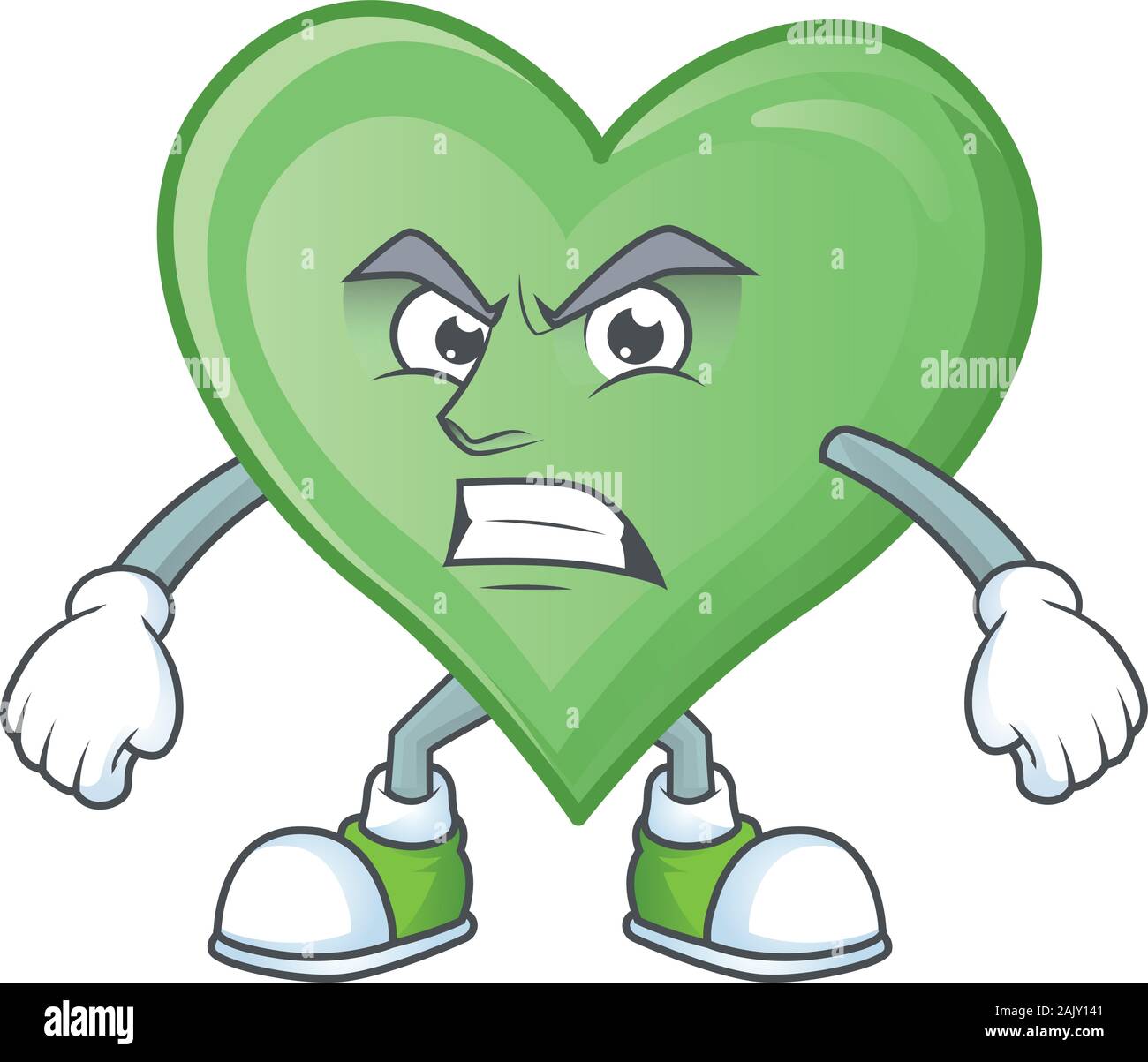 cartoon character of green love with angry face Stock Vector Image ...