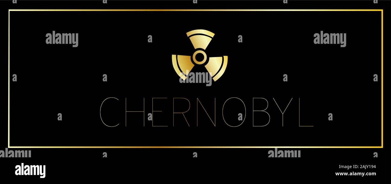 Horizontal black banner. Theme of Chernobyl. Pripyat. Chernobyl ...
