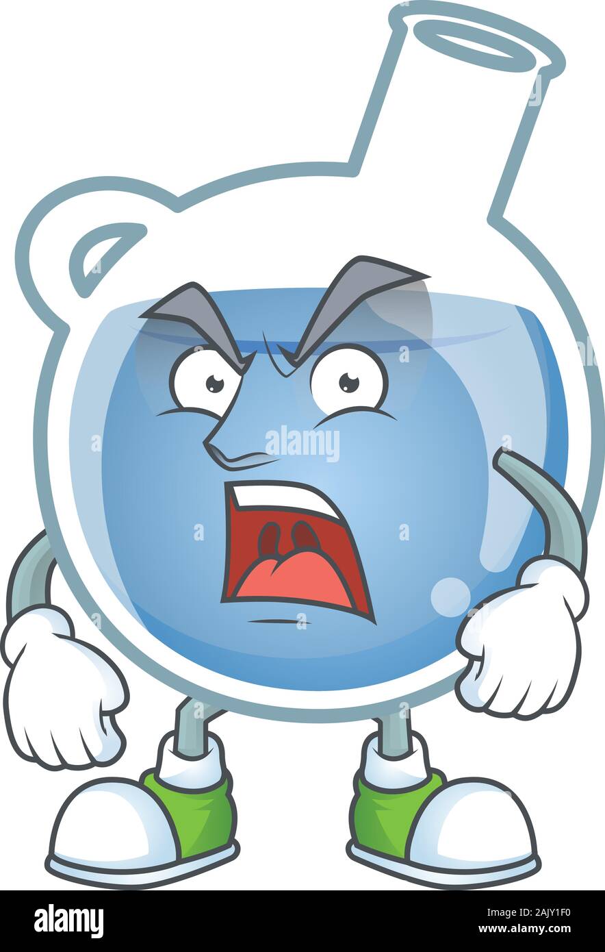Blue potion cartoon character design having angry face Stock Vector ...
