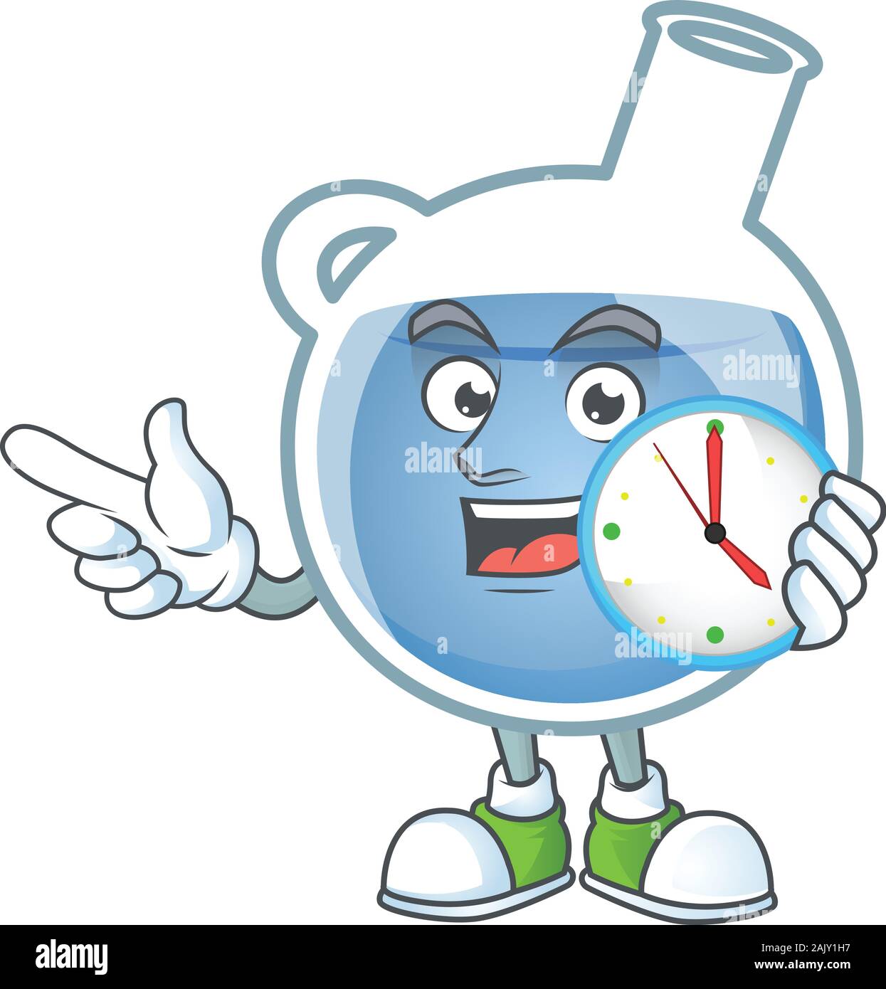 cartoon character style blue potion having clock Stock Vector Image ...