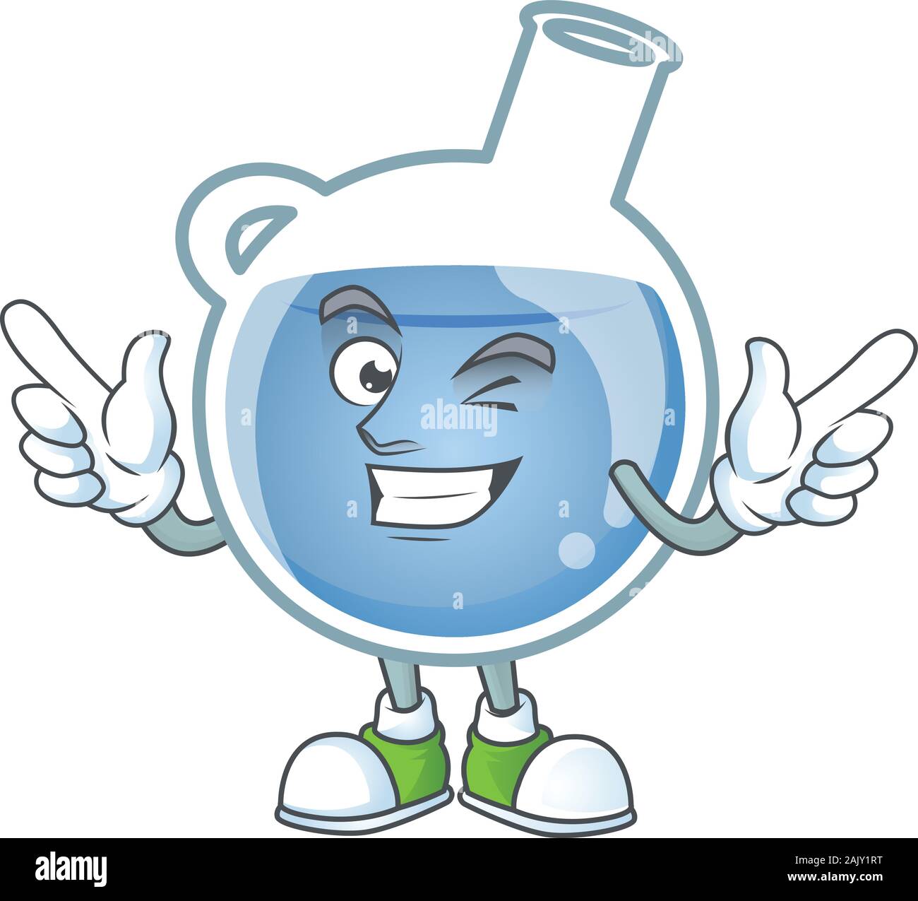 Funny face blue potion cartoon character style with Wink eye Stock ...