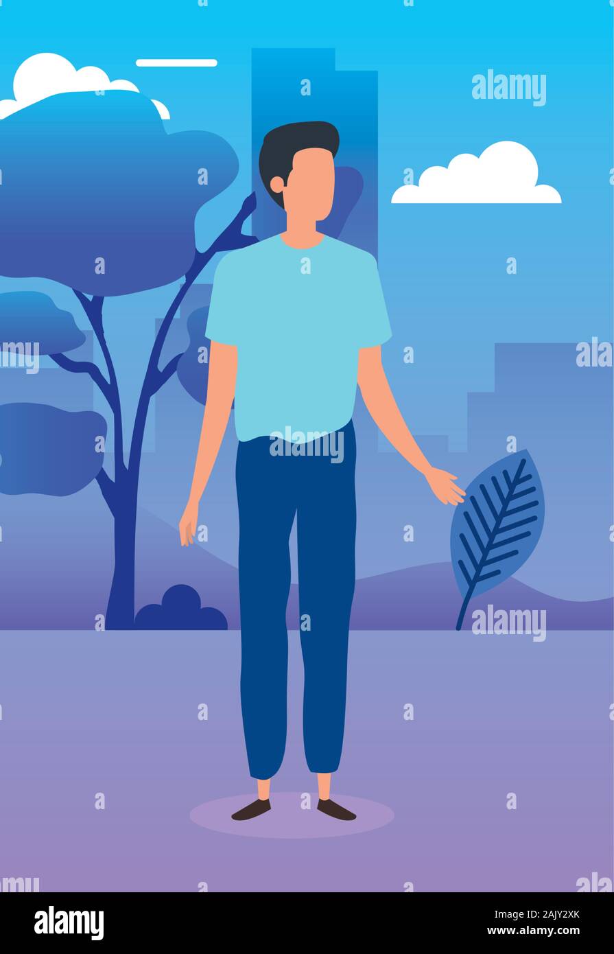 young man in park nature characters Stock Vector Image & Art - Alamy