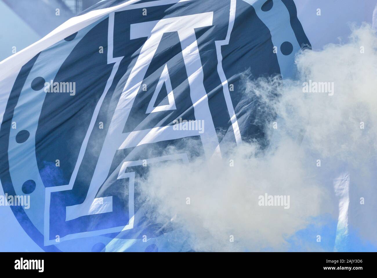 Toronto Argonauts flag in a smoke during the regular CFL season game ...