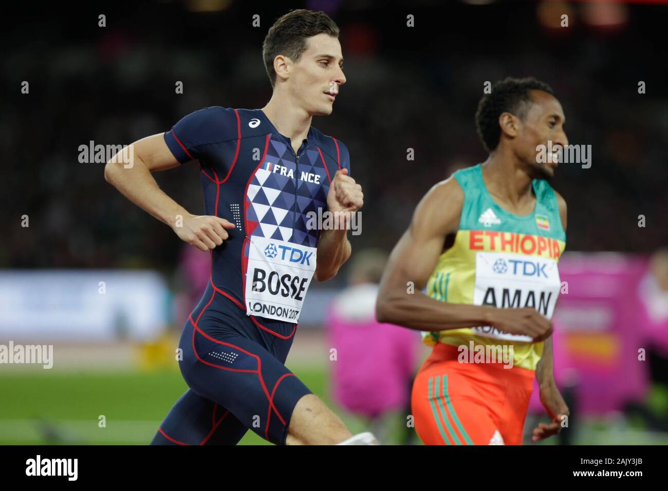 Mohammed Aman (Ethiopie) and Pierre-Ambroise Bosse (French) during the ...