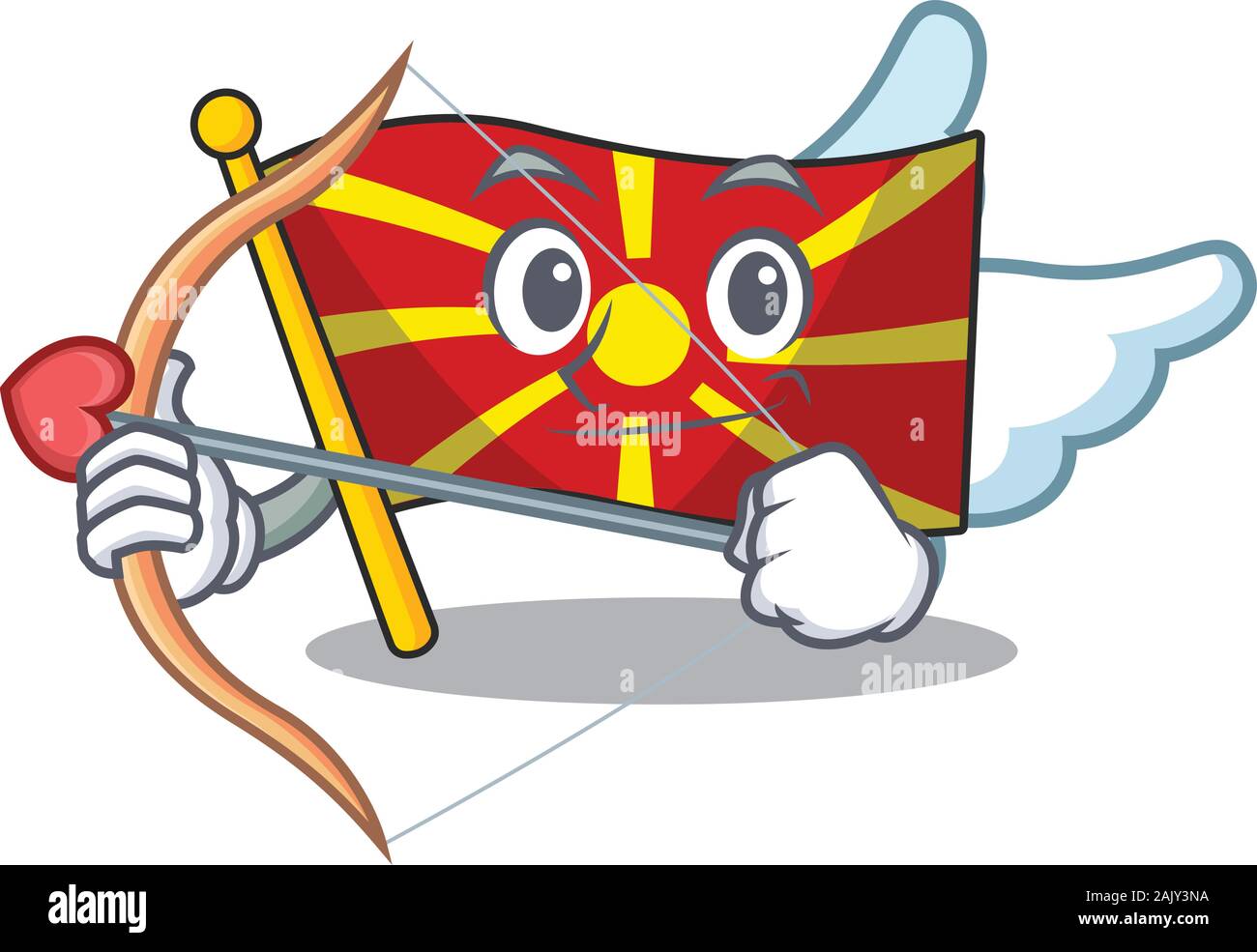 Romantic flag macedonia Cupid cartoon character with arrow and wings ...