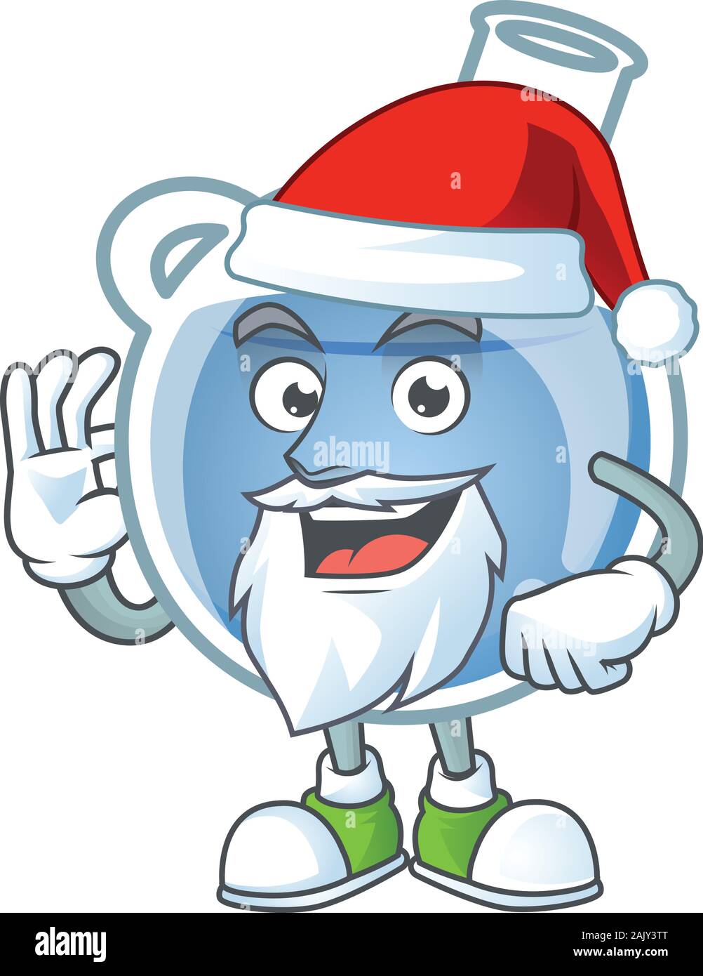 A picture of Santa blue potion mascot picture style with ok finger ...