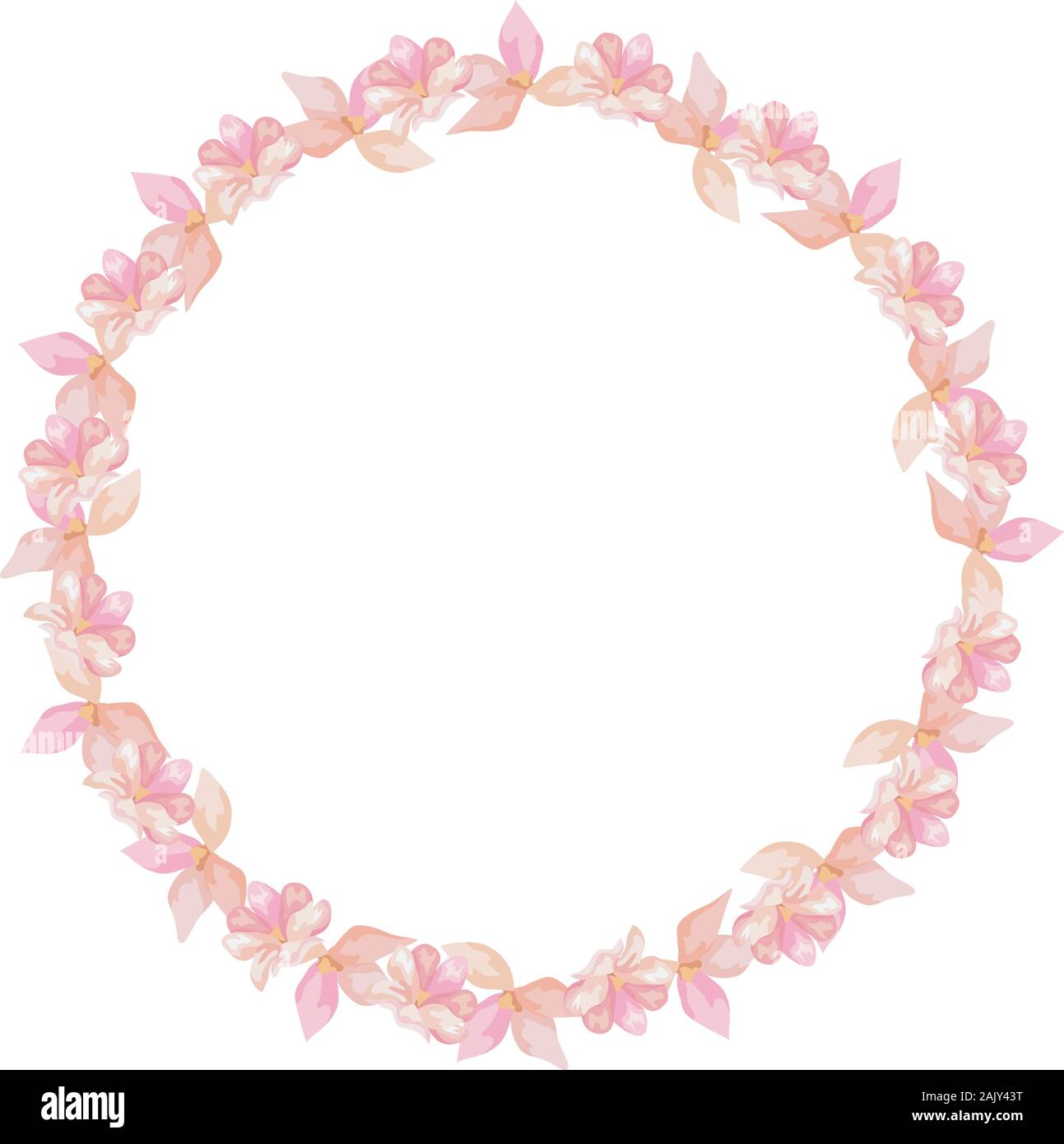 frame circular of cute flowers isolated icon Stock Vector Image & Art ...