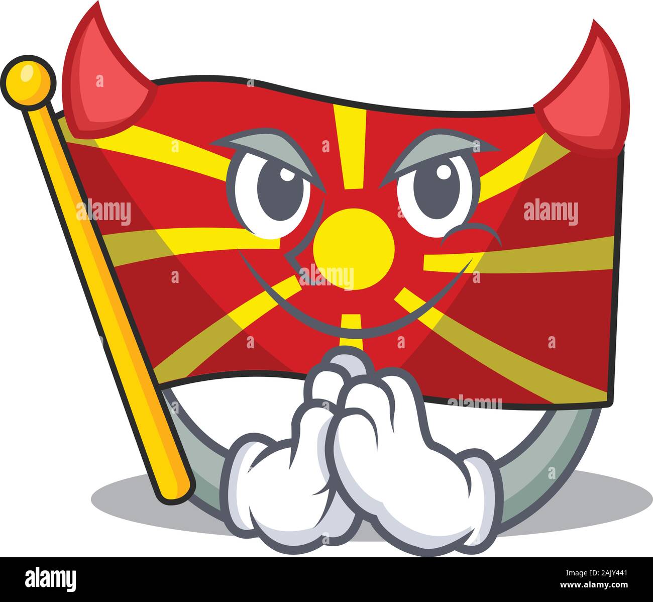Devil flag macedonia Cartoon in character design Stock Vector Image ...