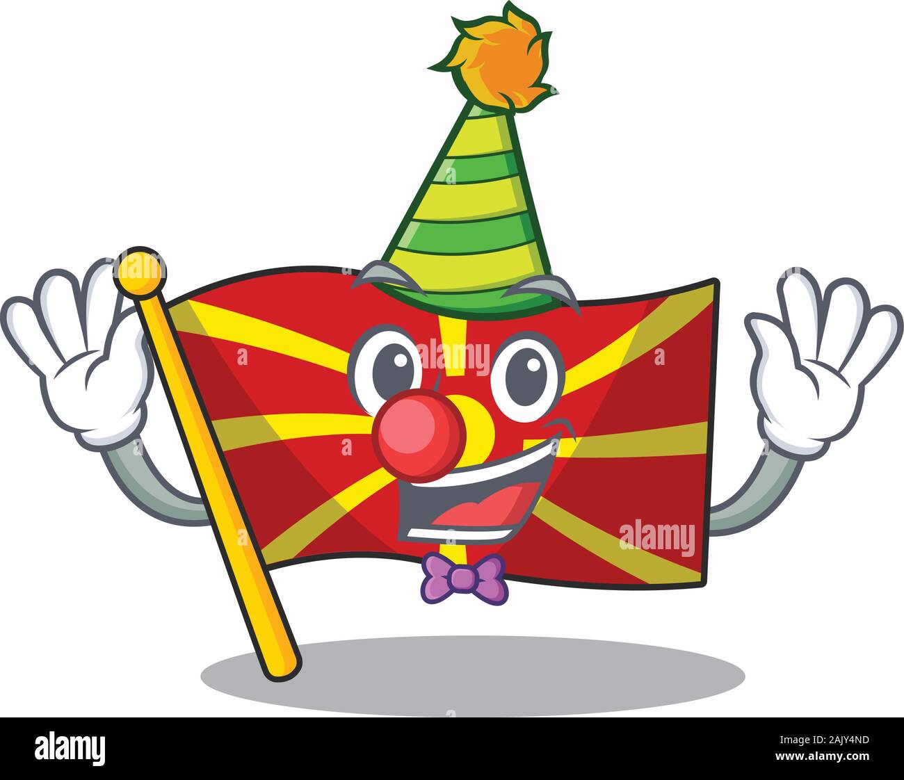 Funny Clown flag macedonia cartoon character mascot design Stock Vector ...