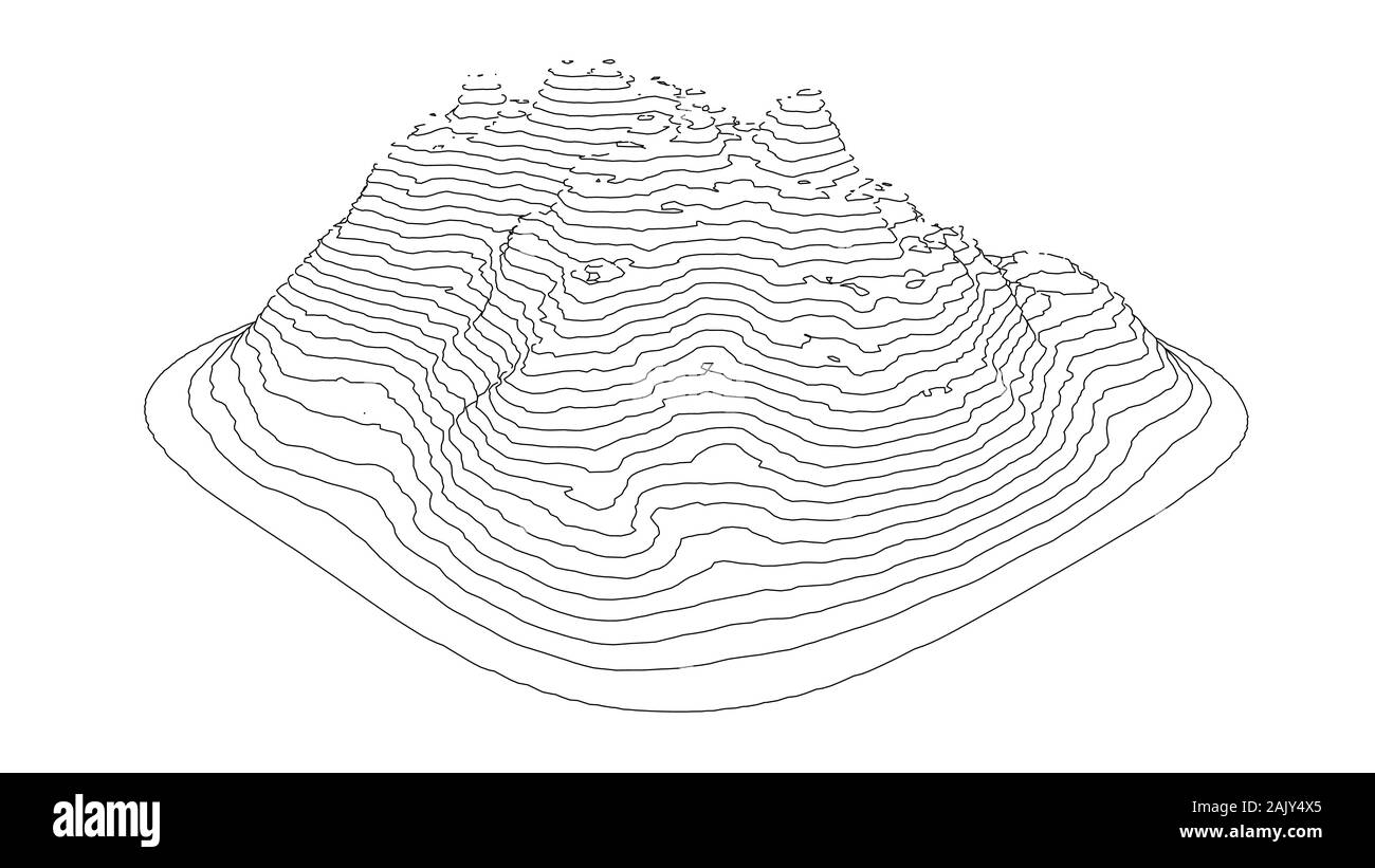 Curve lines in the shape of a part of a mountain range. Vector ...