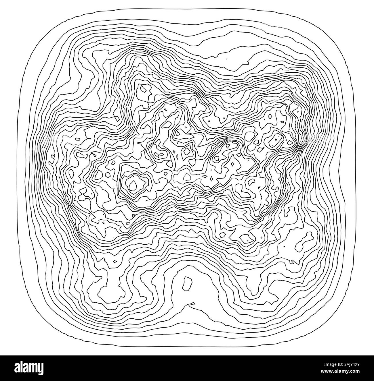 Curve lines in the shape of a part of a mountain range. Vector ...