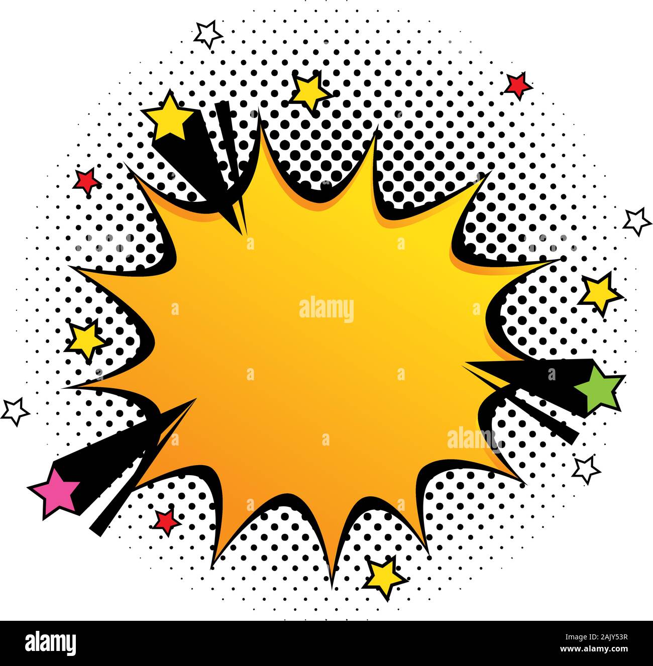 explosion yellow color with stars pop art style icon Stock Vector Image & Art - Alamy