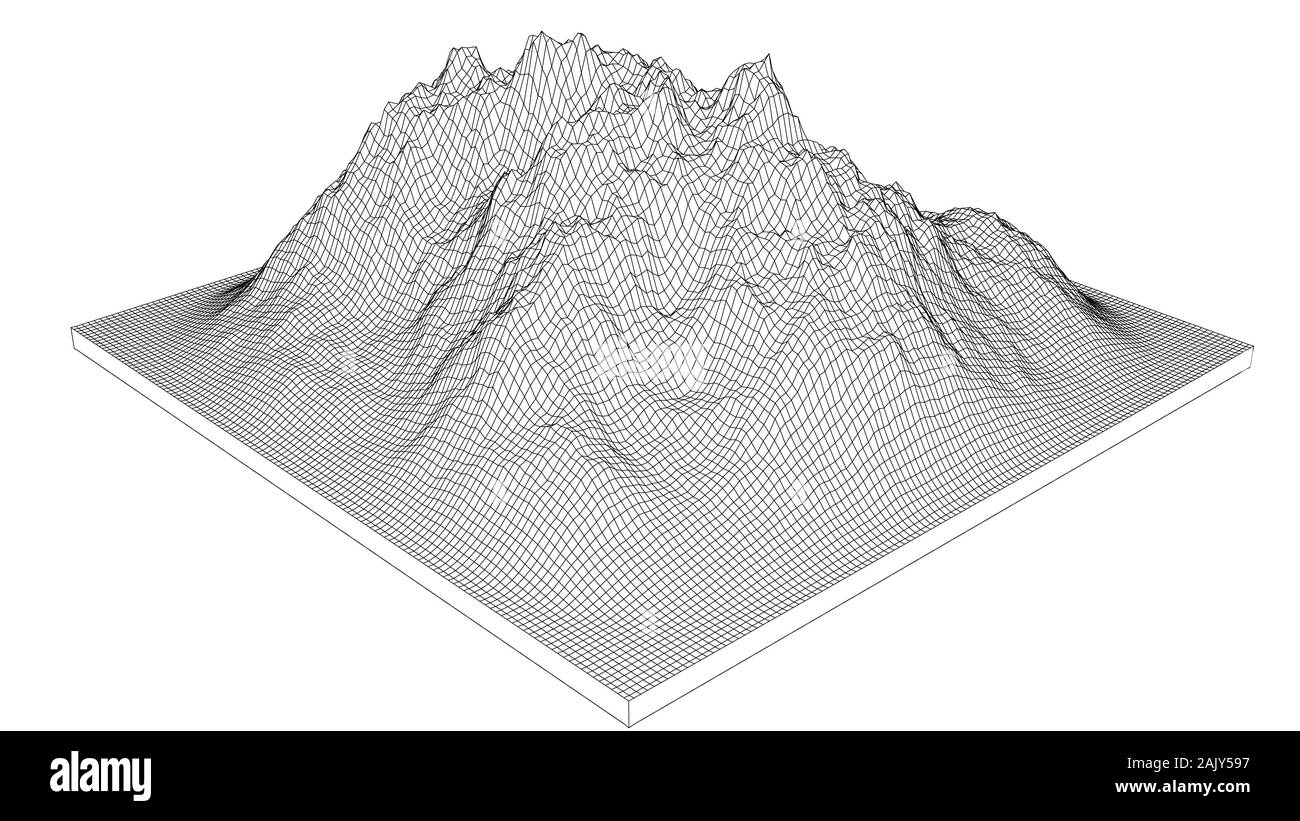 Curve lines in the shape of a part of a mountain range. Vector ...