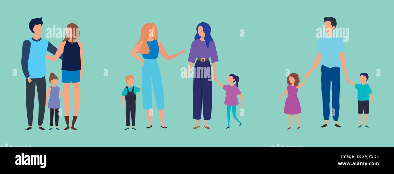 group of parents with sons characters Stock Vector Image & Art - Alamy