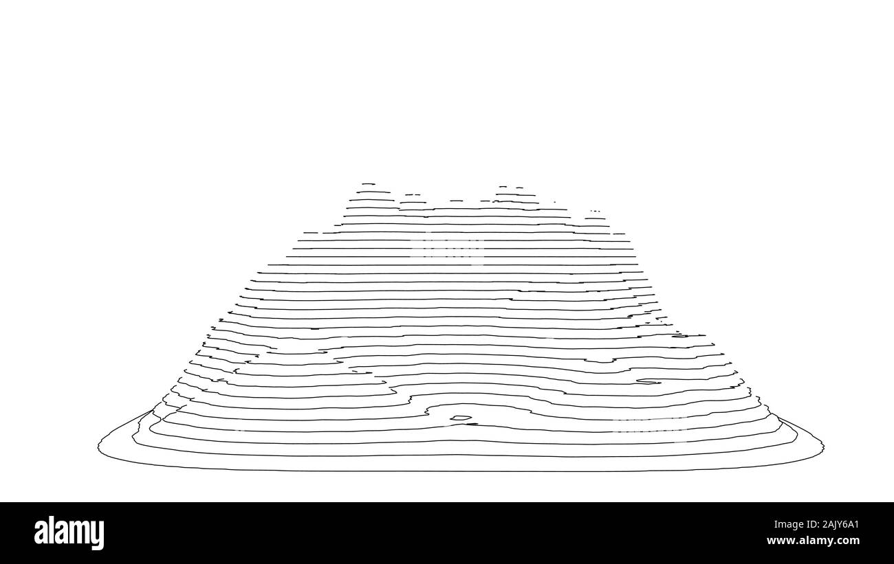 Curve lines in the shape of a part of a mountain range. Vector ...
