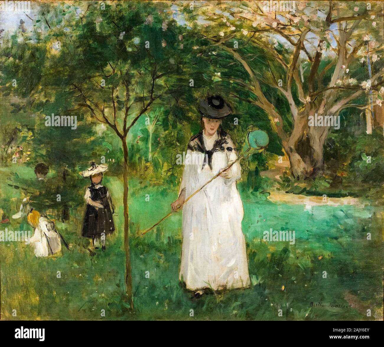 Berthe Morisot, The Butterfly Hunt, painting, 1874 Stock Photo - Alamy