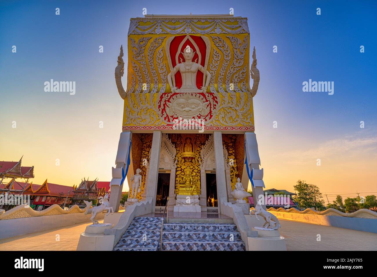 Ban Laem District, Phetchaburi / Thailand / December 30, 2019 : Wat Nok ...