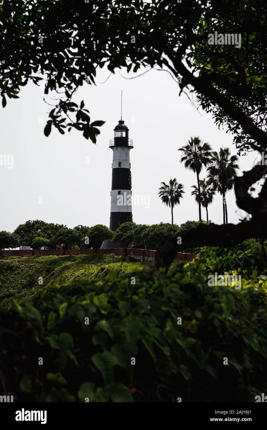 View of the coastal promenade of Lima in the dsitrict of Miraflores ...