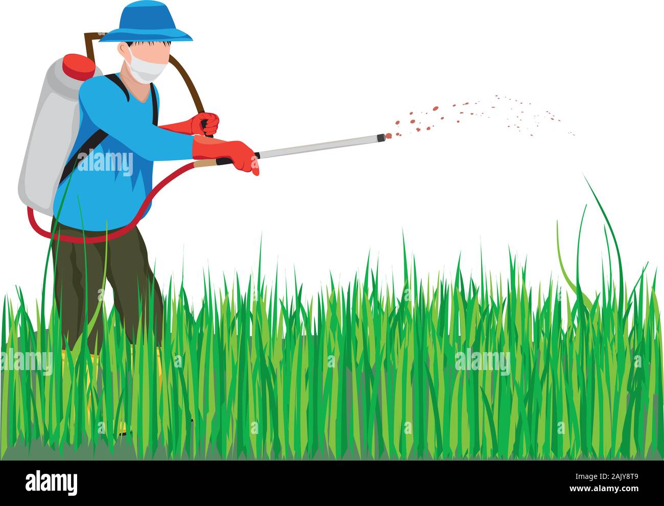 farmer manure into rice plant vector design Stock Vector Image & Art ...