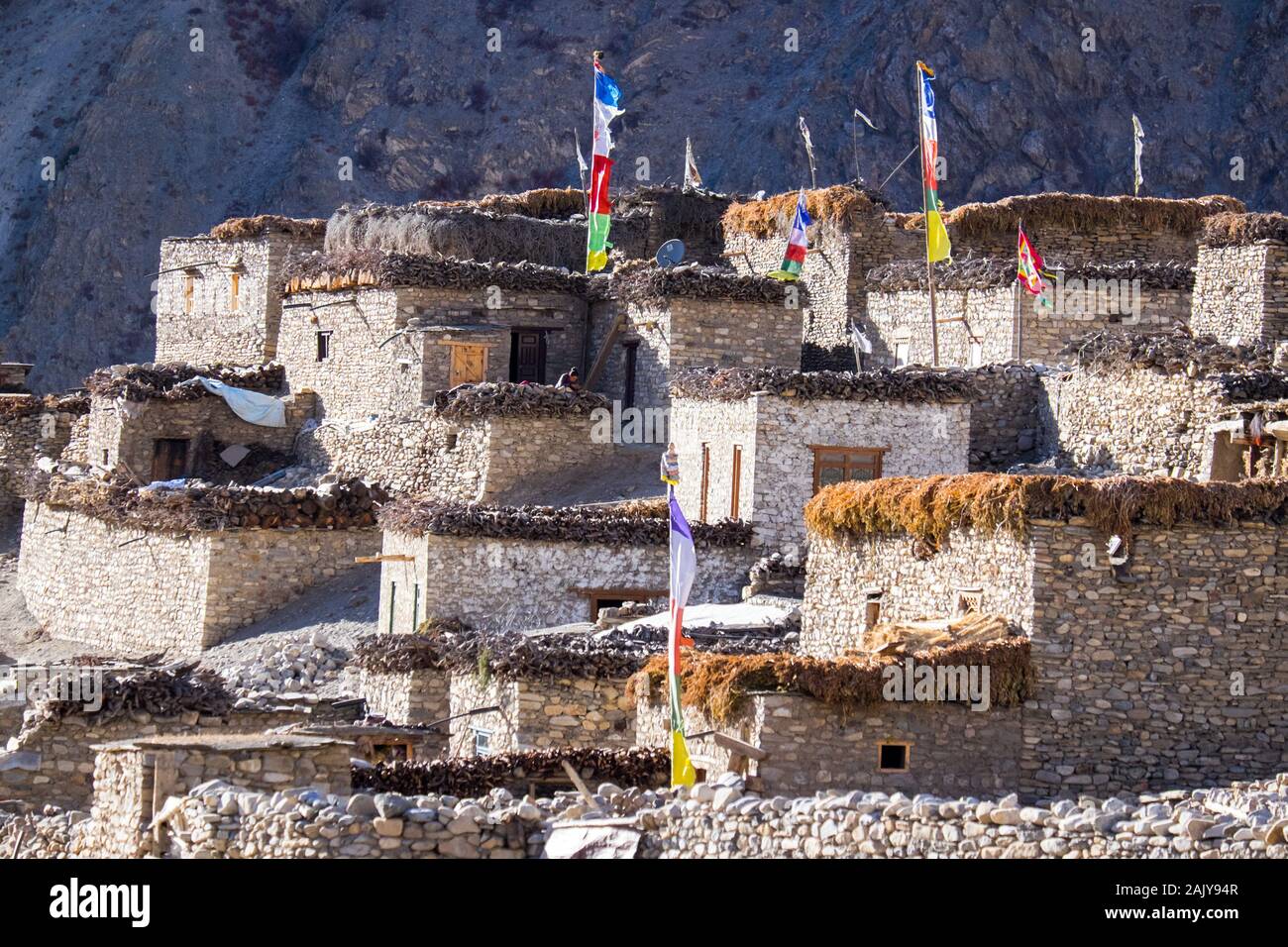 Tibetan village of Dho Tarap in the Dolpo region of Nepal Stock Photo ...