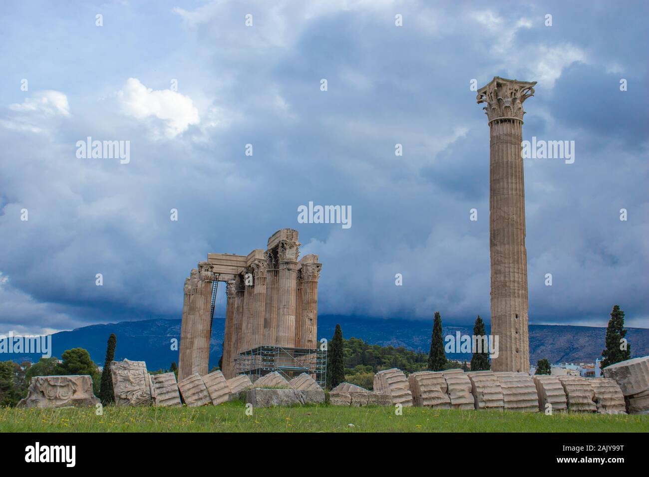 The Temple of Olympian Zeus also known as the Olympieion or Columns of ...