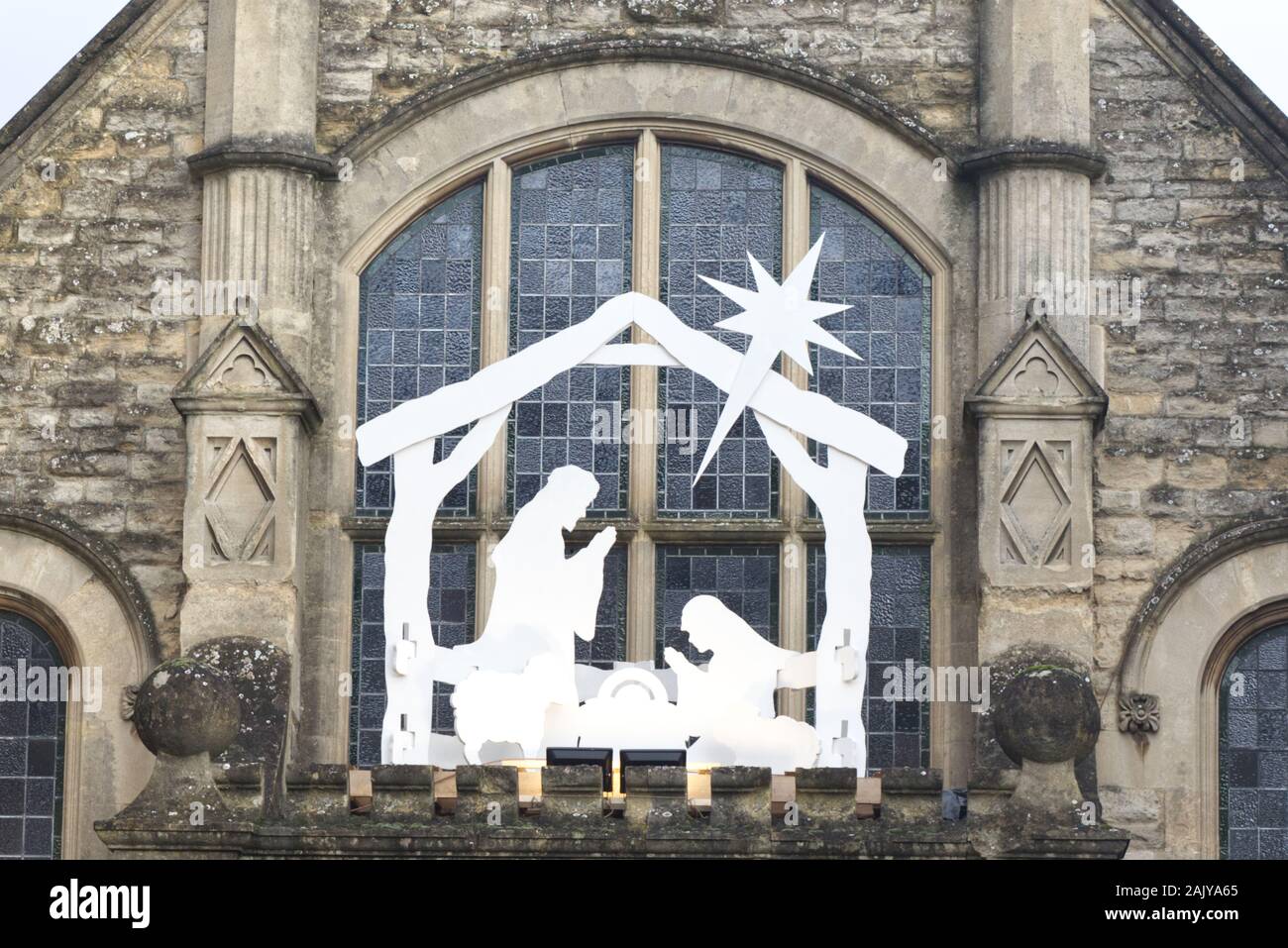 Nativity on a church window hi-res stock photography and images - Alamy