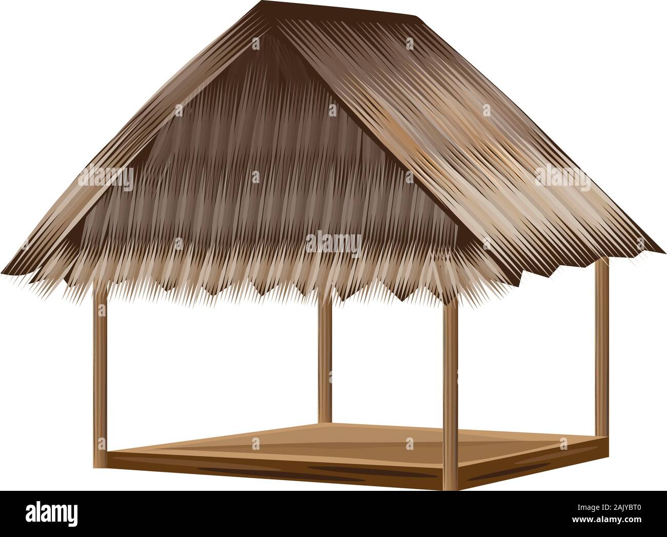 isolated straw hut on white background vector design Stock Vector Image ...