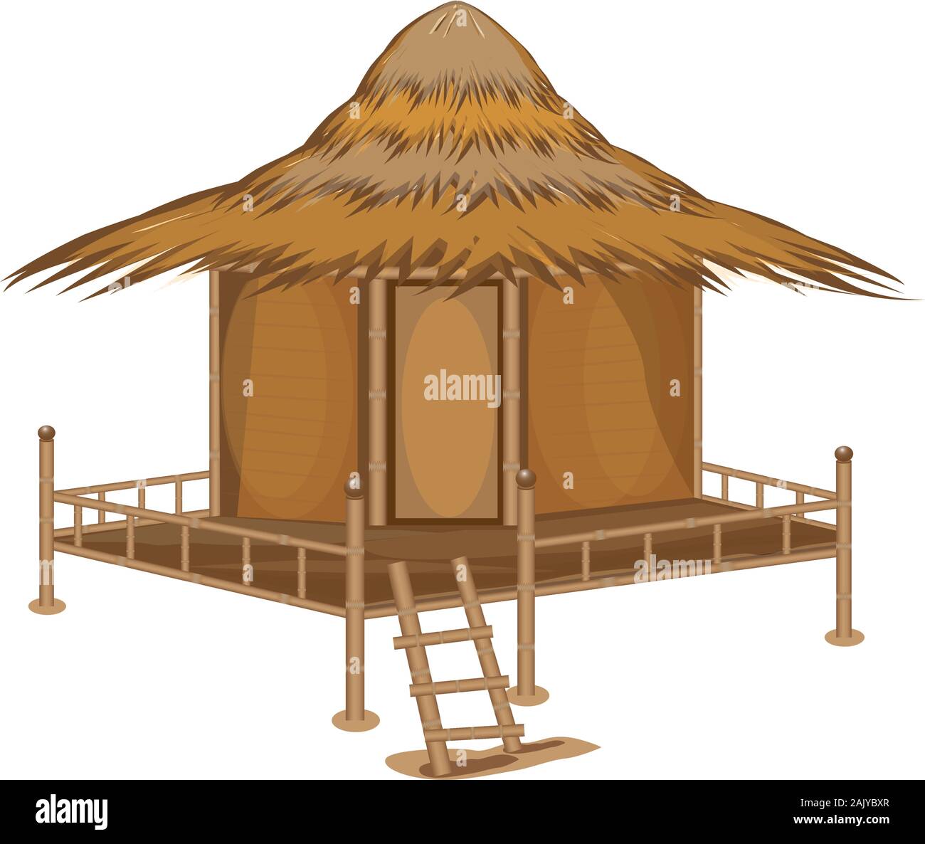 isolated straw hut on white background vector design Stock Vector Image ...