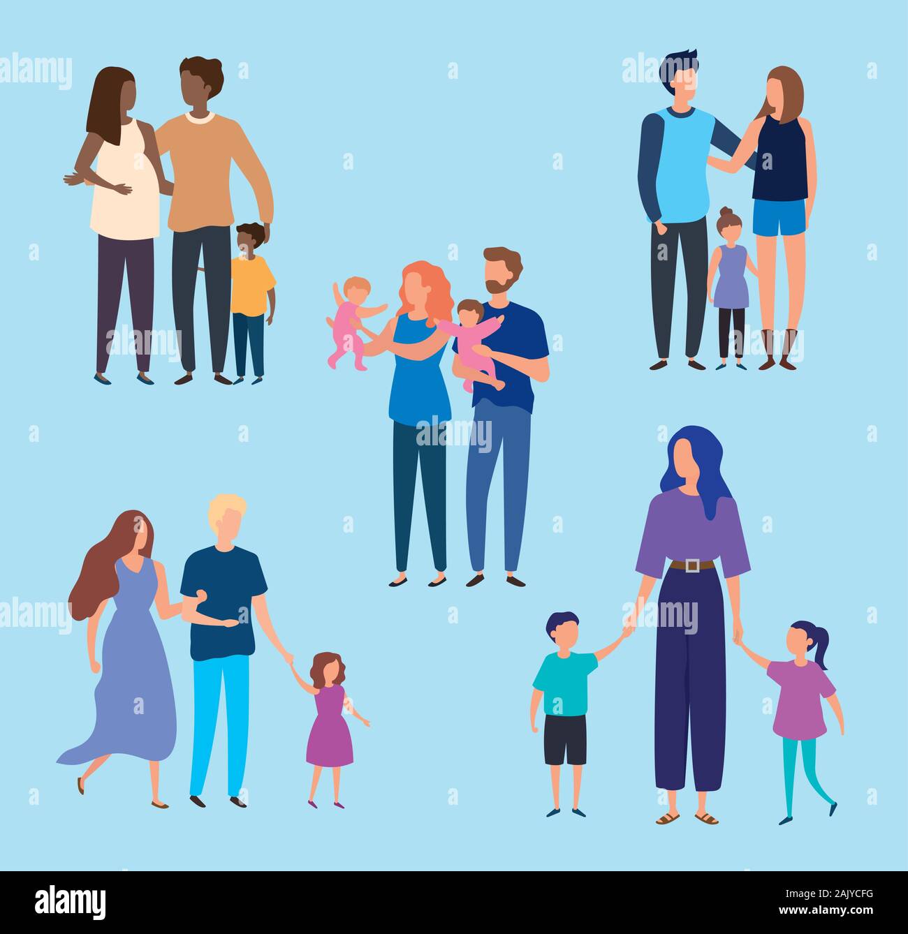 group of parents with sons characters Stock Vector Image & Art - Alamy