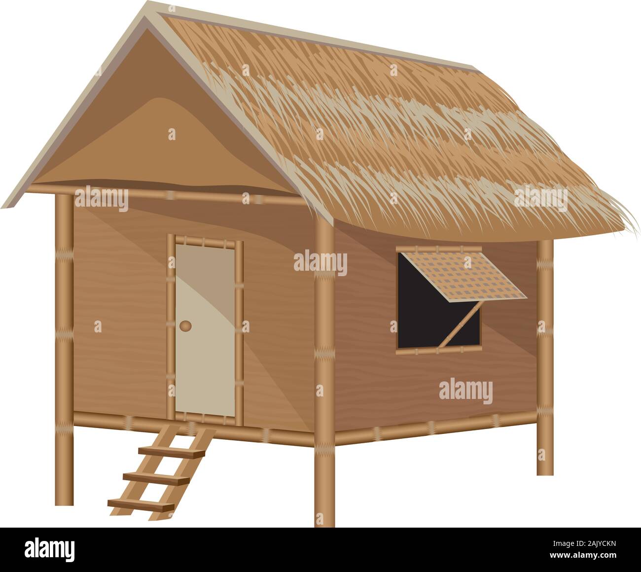 isolated straw hut on white background vector design Stock Vector Image ...