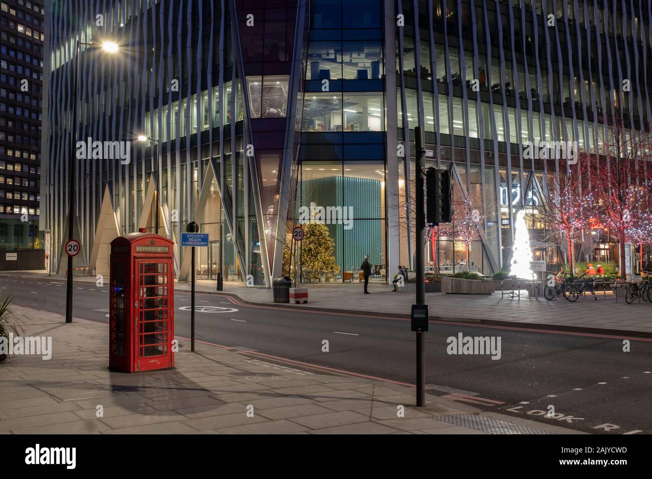 Sir Simon Milton Square ,SW1 from Bressenden Place at night Stock Photo ...