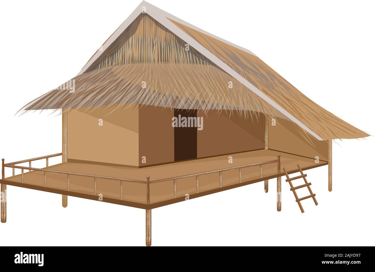 isolated straw hut on white background vector design Stock Vector Image ...
