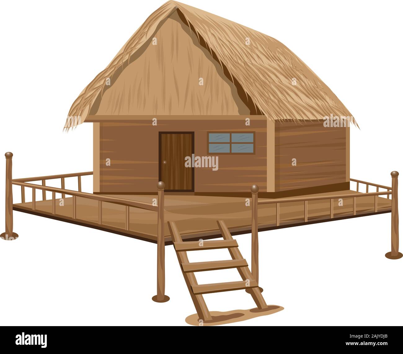 isolated straw hut on white background vector design Stock Vector Image ...