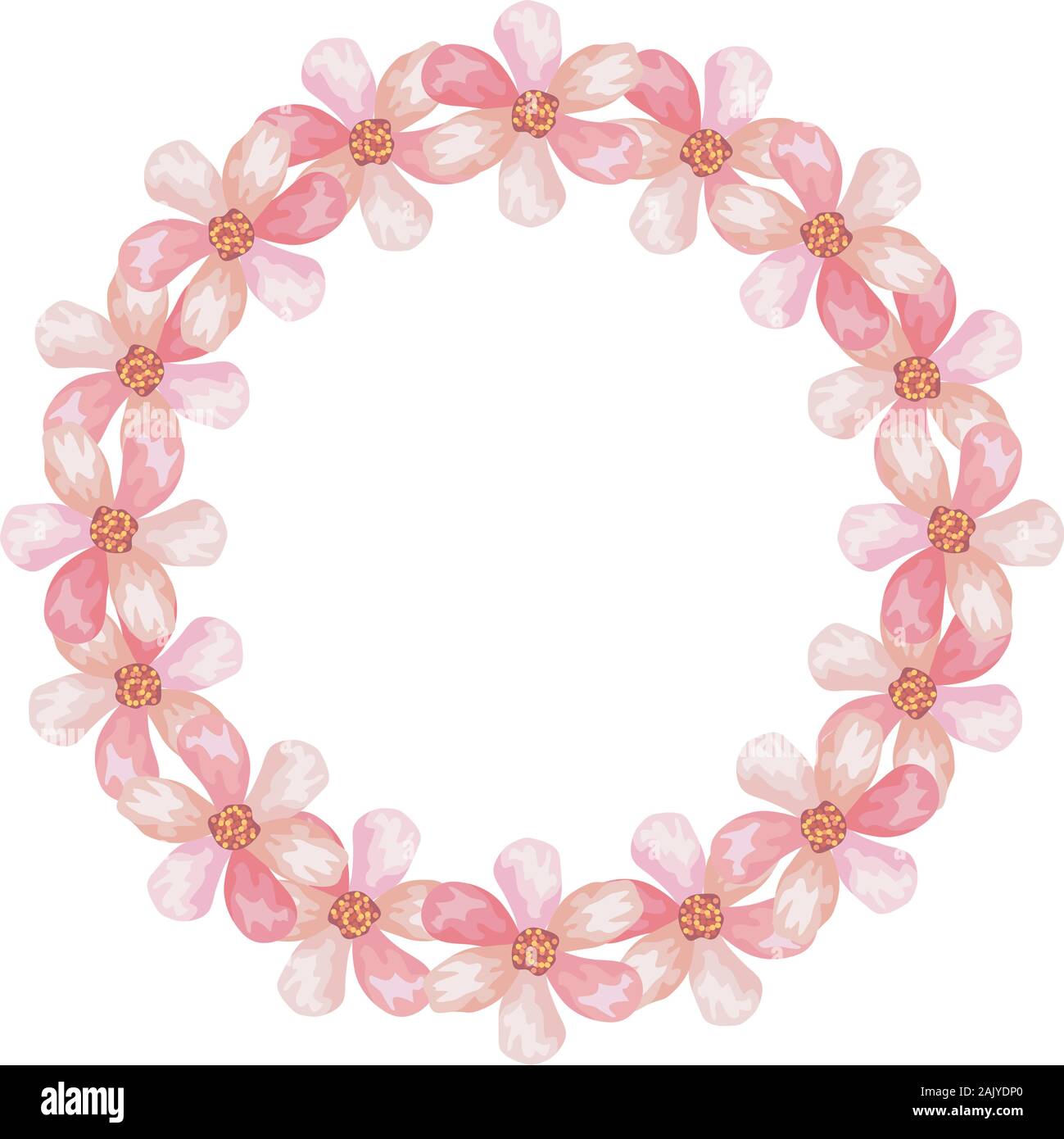 frame circular of cute flowers isolated icon Stock Vector Image & Art ...