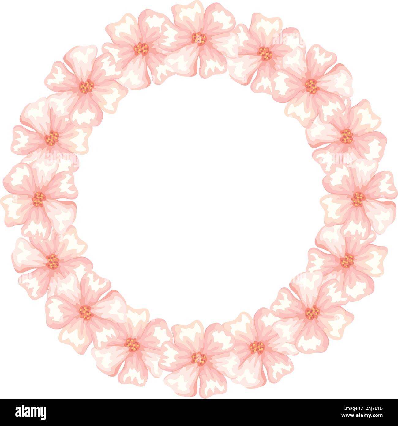 frame circular of cute flowers isolated icon Stock Vector Image & Art ...