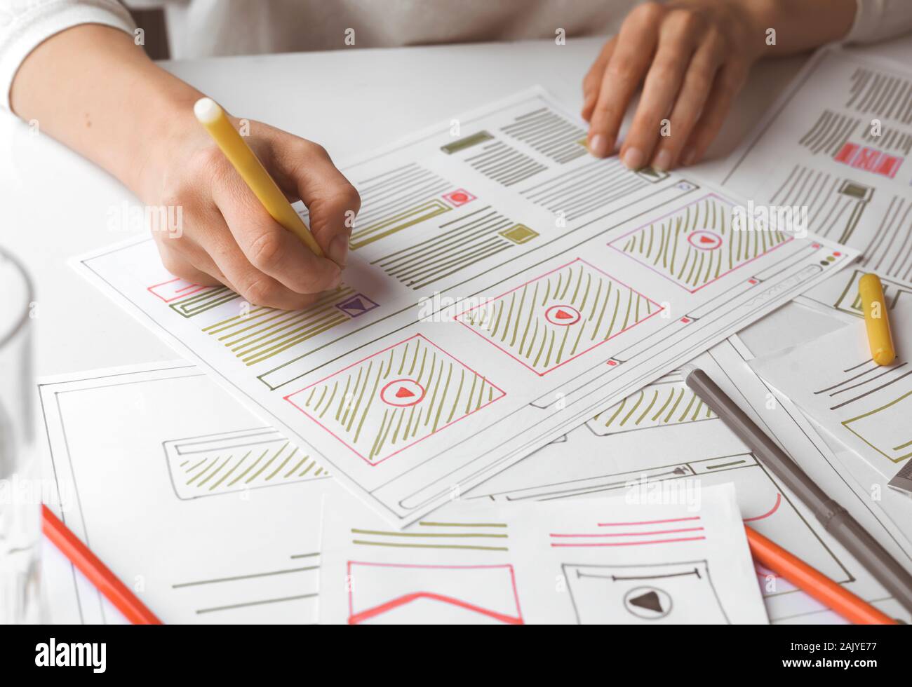 Design and creation of web sites. The designer draws application ...