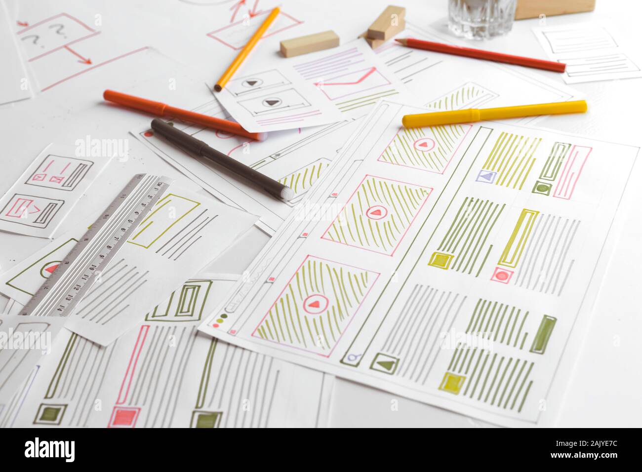 Design and creation of web sites. The designer draws application ...