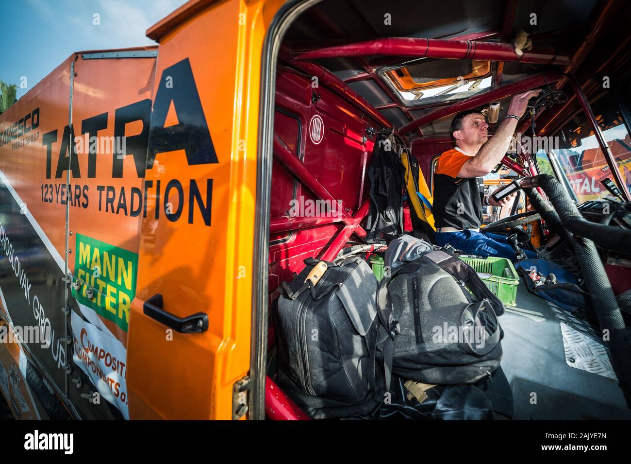 Promet/Czechoslovak Group racing truck driver Tomas Tomecek poses in ...