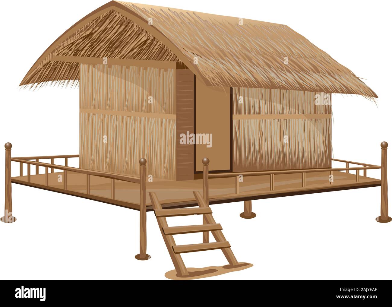 isolated straw hut on white background vector design Stock Vector Image ...