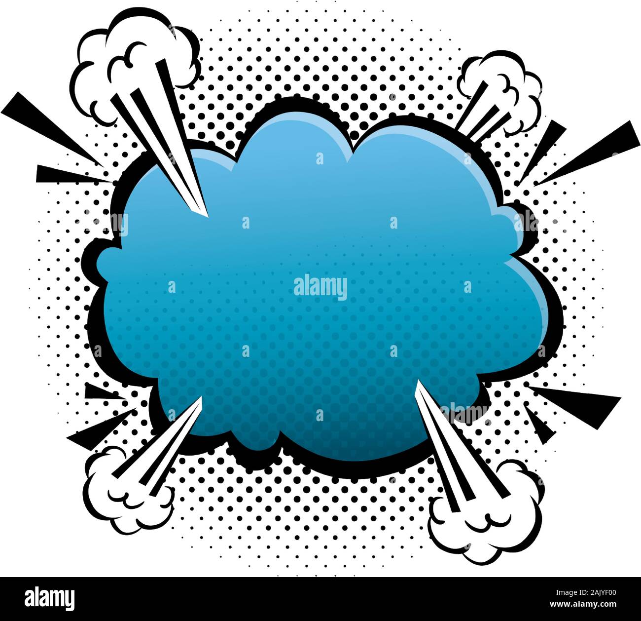 cloud explosion blue color pop art style icon Stock Vector Image & Art ...