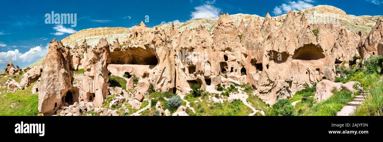 Remains of Zelve Monastery in Cappadocia, Turkey Stock Photo - Alamy