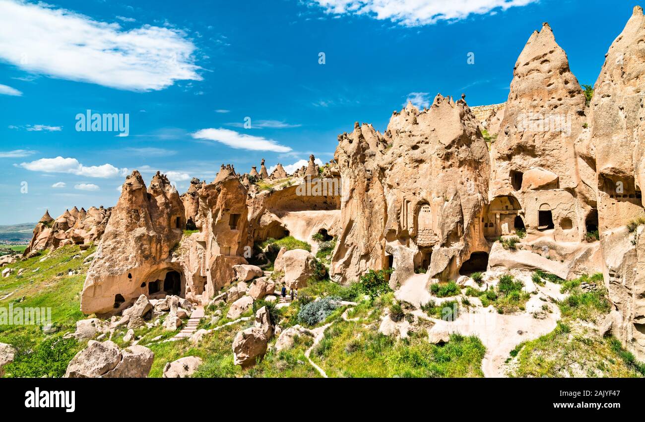 Remains of Zelve Monastery in Cappadocia, Turkey Stock Photo - Alamy