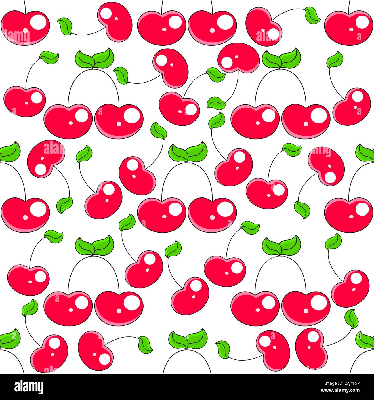 Seamless Background With Cherry. Vector Suitable For Greeting Card ...