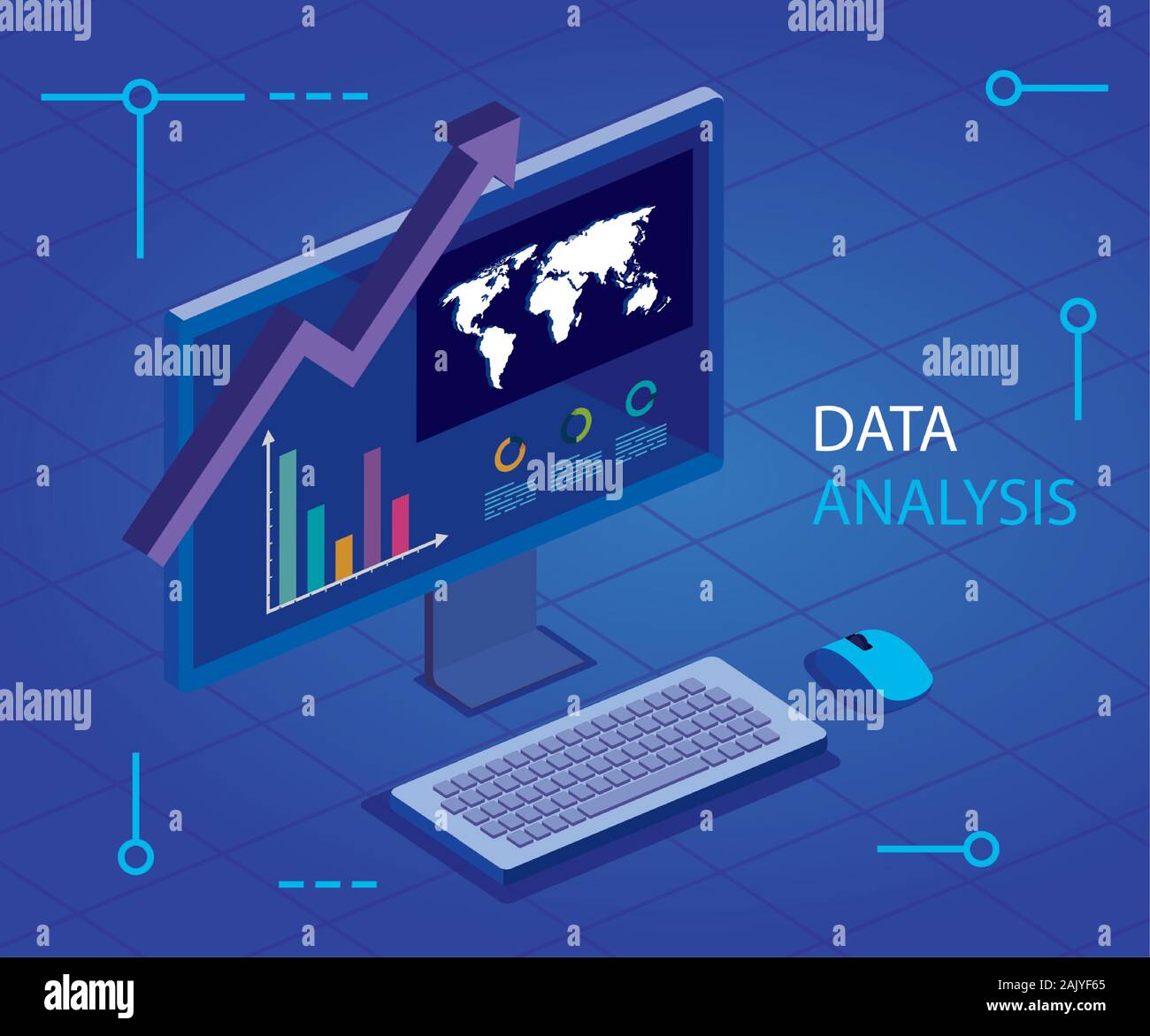analysis data with computer and infographic Stock Vector Image & Art ...