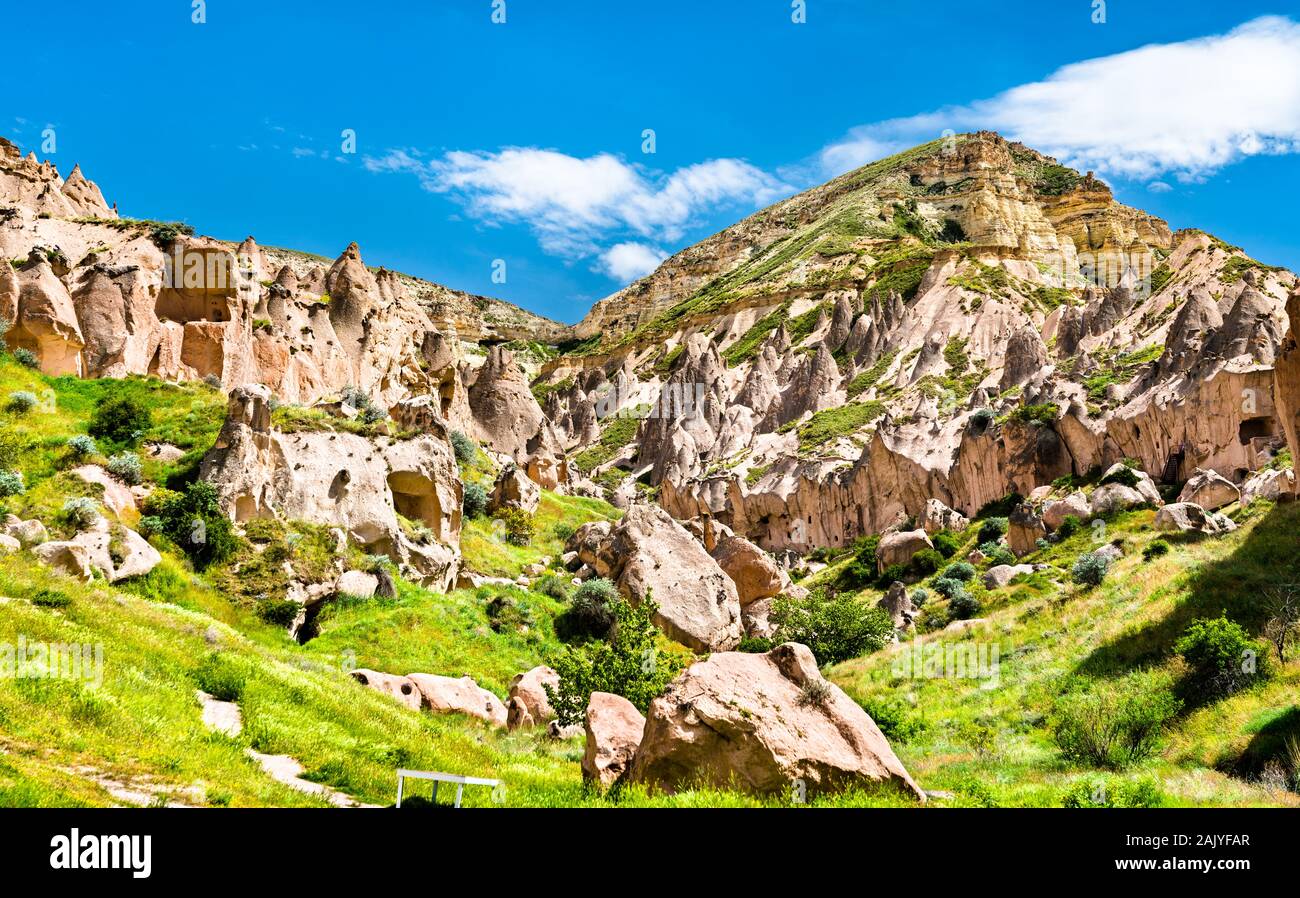 Remains of Zelve Monastery in Cappadocia, Turkey Stock Photo - Alamy