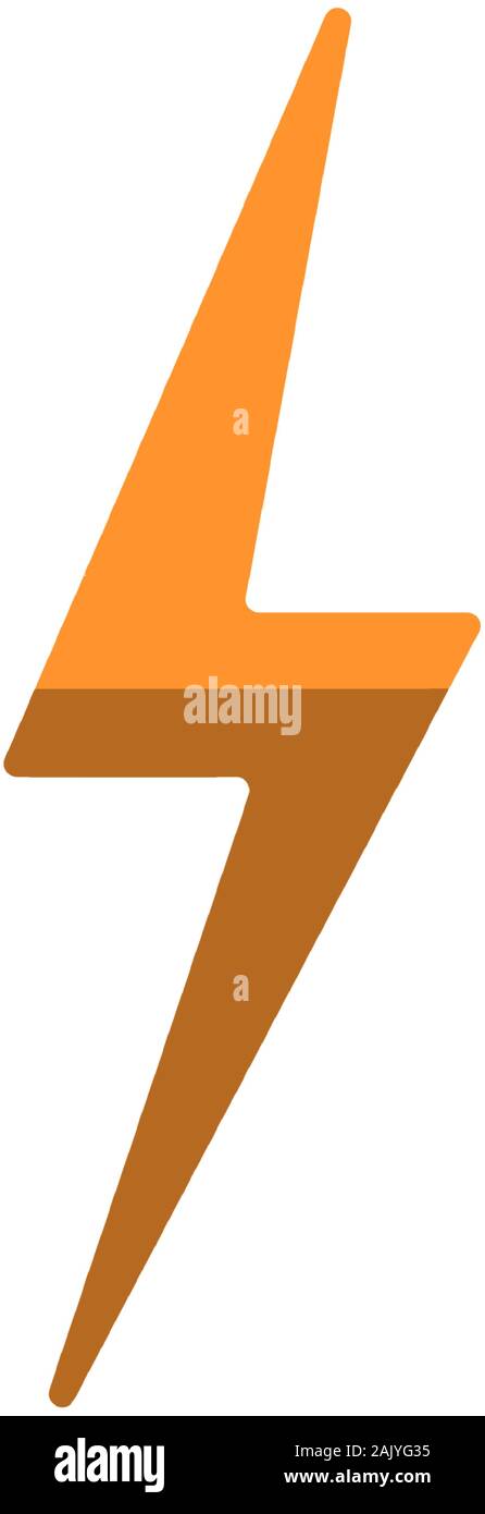 Vector simple lightning flat icon, isolated on white background ...