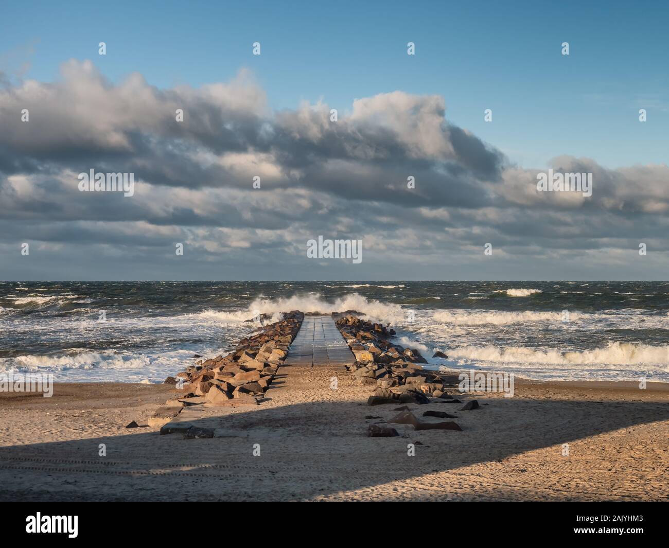 Stormy beach in Thyboroen, West Denmark Stock Photo - Alamy