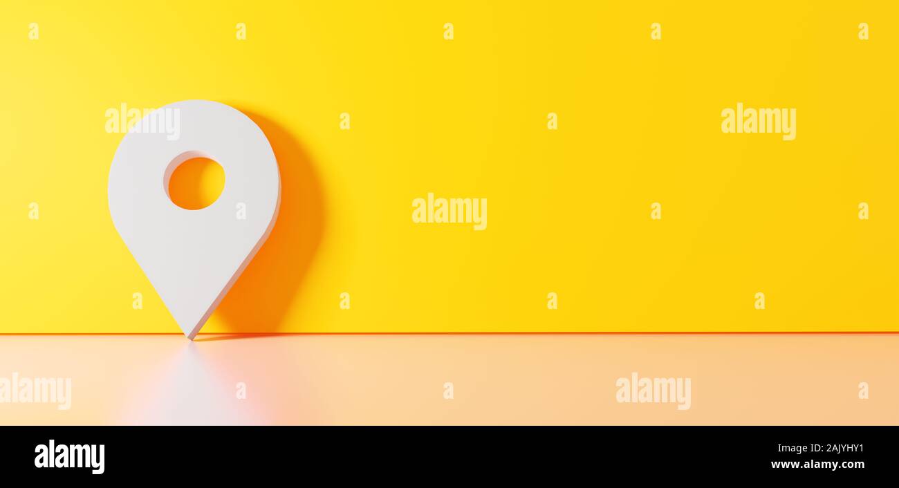 3D rendering of white symbol of placeholder icon leaning on on color ...